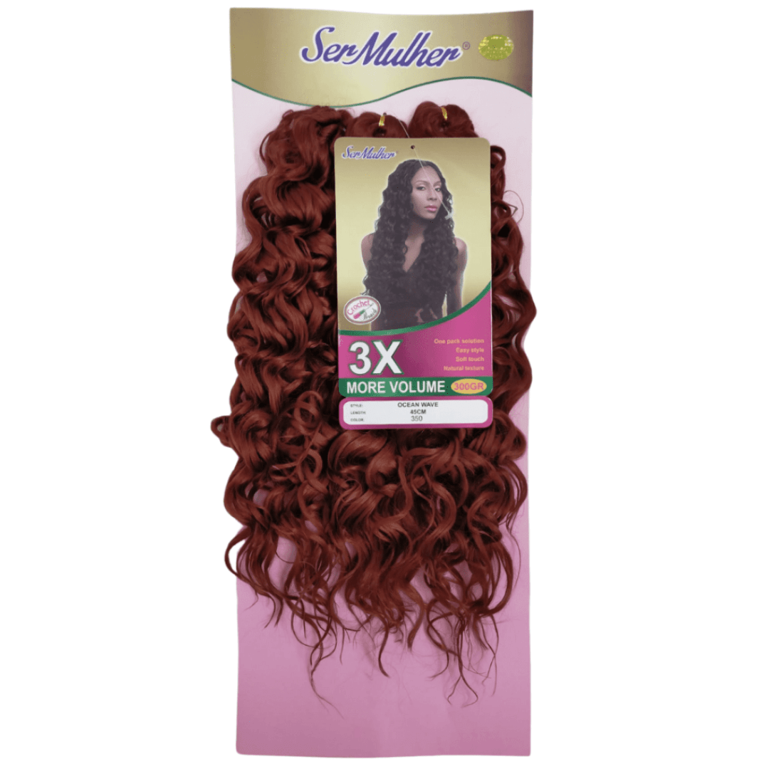 Ser Mulher OCEAN WAVE Crochet Braids Ginger Red Ondulado
